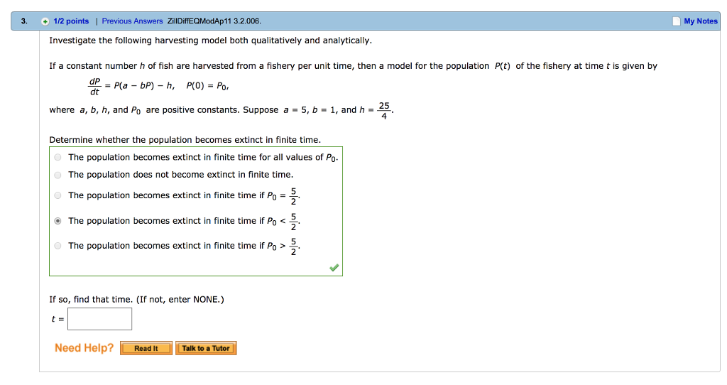 Solved 3. 1/2 points | Previous Answers ZillDiffEQModAp11 | Chegg.com