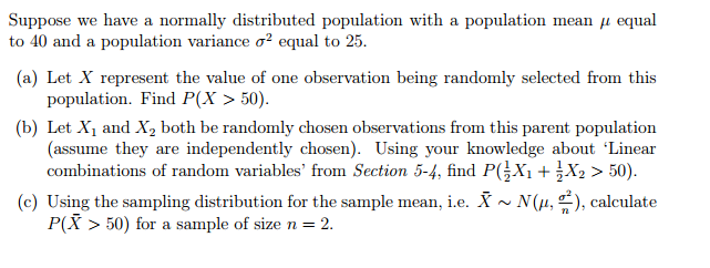 Suppose we have a normally distributed population | Chegg.com