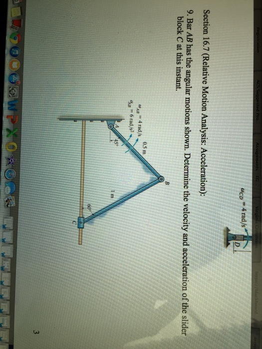 Solved Section 16 7 Relative Motion Analysis
