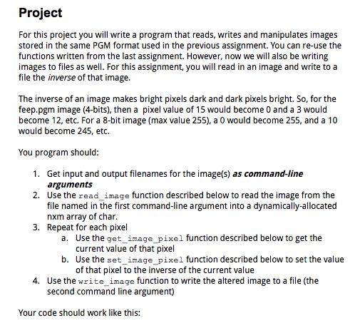 Project For this project you will write a program | Chegg.com
