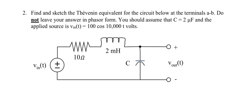 Solved Find and sketch the The?venin equivalent for the | Chegg.com
