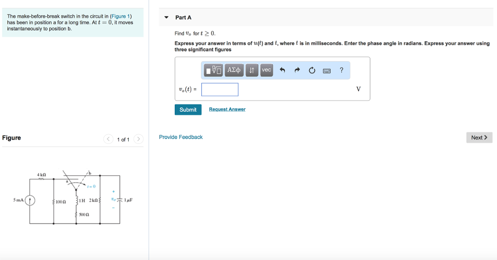 Solved The make-before-break switch in the circuit in | Chegg.com