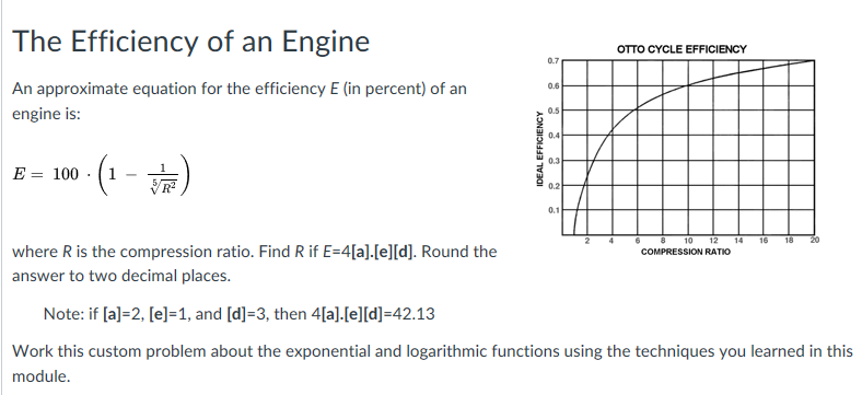 Solved The Efficiency of an Engine OTTO CYCLE EFFICIENCY 0.7 | Chegg.com