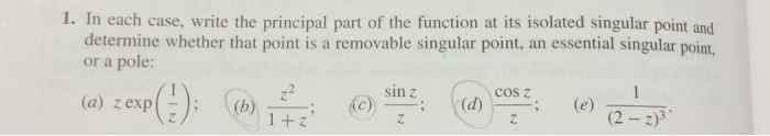 Solved In each case, write the principal part of the | Chegg.com