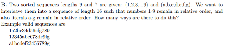 Solved B Two Sorted Sequences Lengths 9 And 7 Are Given