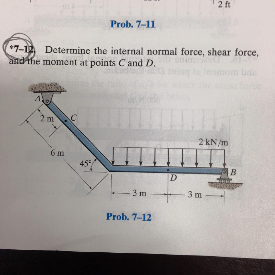 Solved Determine the internal normal force, shear force, e | Chegg.com Solved Determine the internal normal force, shear force, e | Chegg.com