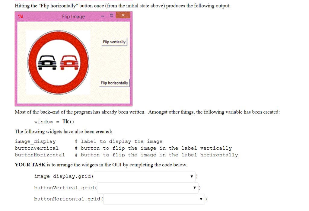 Solved Consider a Python GUI program that produces a window | Chegg.com