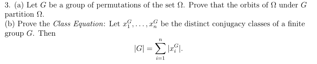 Solved 3. (a) Let G be a group of permutations of the set Ω. | Chegg.com