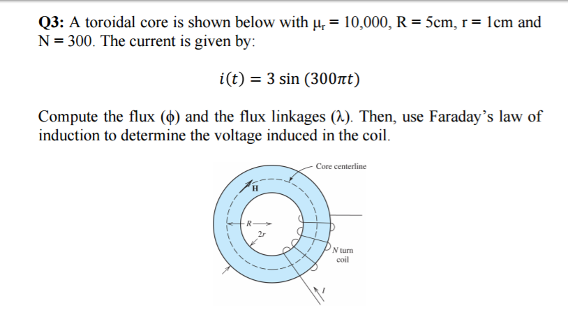 A toroidal core is shown below with mu_r = 10,000, R | Chegg.com