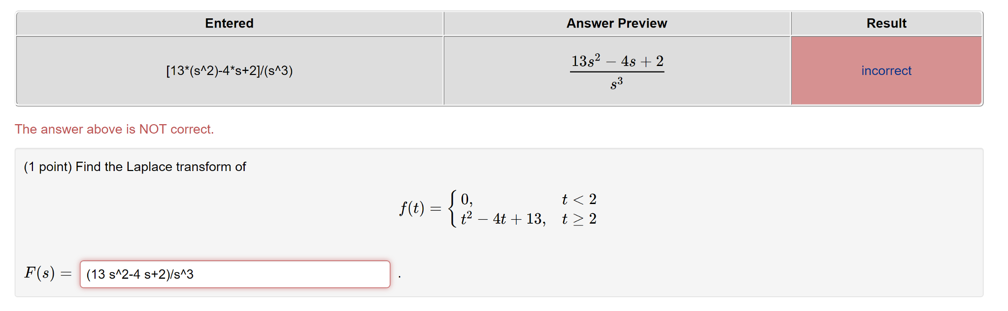 Solved Find the Laplace transform of f(t) = {0, t