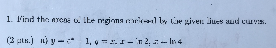 Solved 1. Find the areas of the regions enclosed by the | Chegg.com