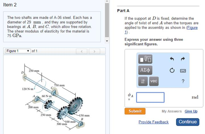 Solved The two shafts are made of A-36 steel Each has a | Chegg.com