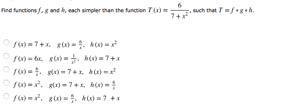 Solved 6 Find functions, g and h, each simpler than the | Chegg.com