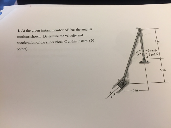 Solved At the given instant member, AB has the angular | Chegg.com