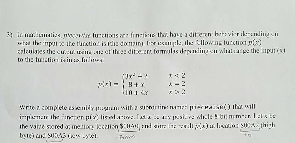 3) In mathematics, piecewise functions are functions | Chegg.com