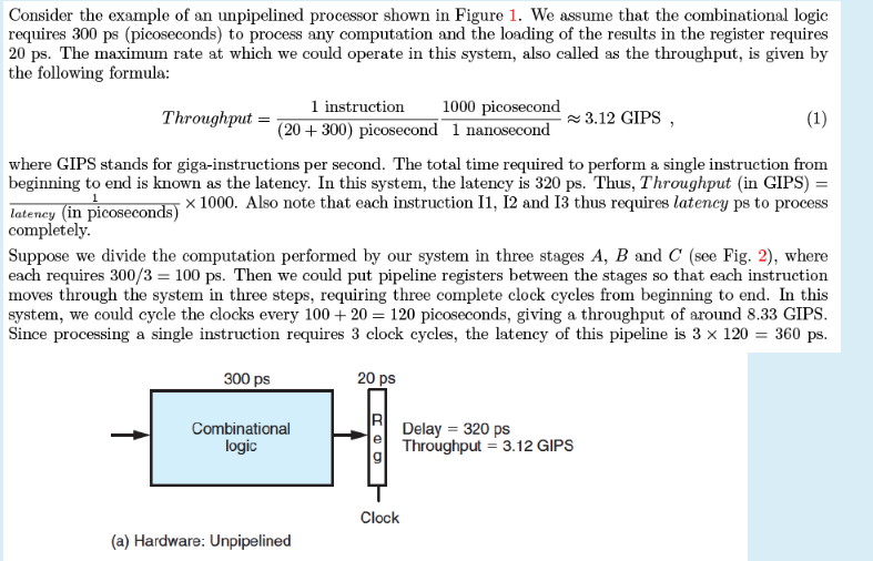 Solved Consider the example of an unpipelined processor | Chegg.com