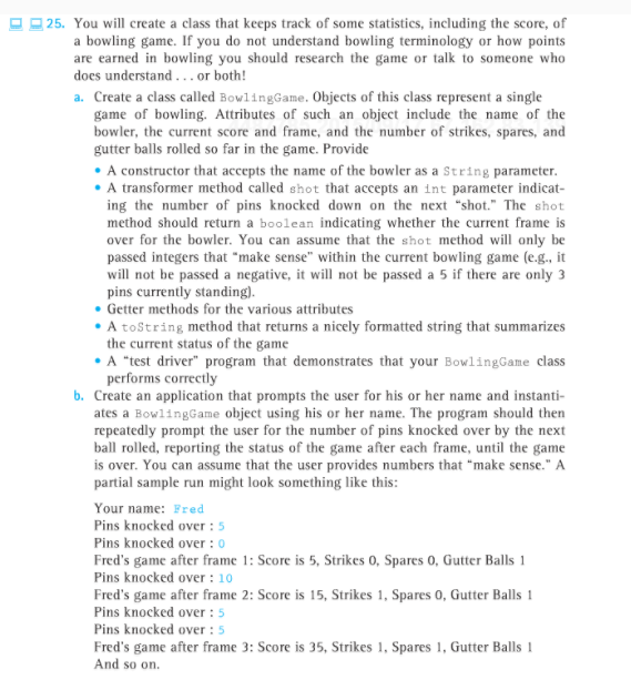Solved You will create a class that keeps track of some | Chegg.com