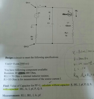 Solved CH 2 Design a circuit to meet the following speci Vin | Chegg.com