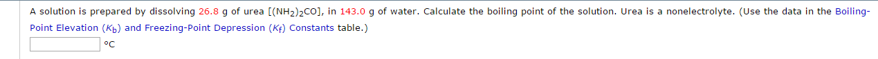 Solved A solution is prepared by dissolving 26.8 g of urea | Chegg.com
