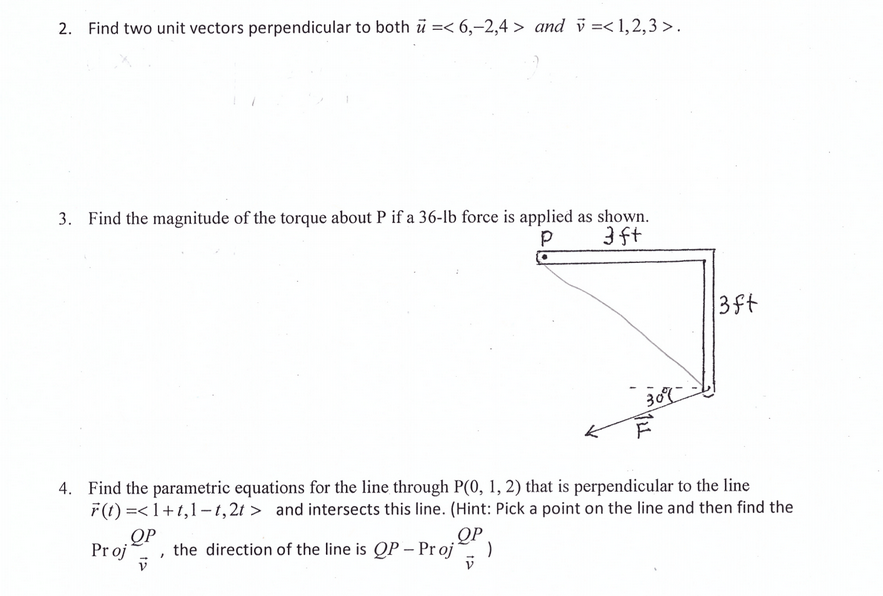 Solved Find two unit vectors perpendicular to both u