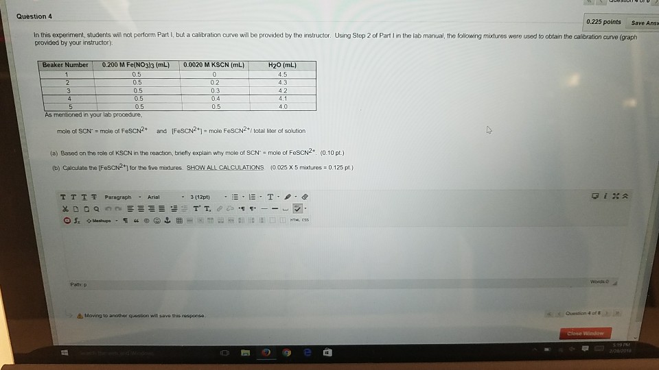 Solved Question 4 0.225 points Save Answ In this experiment, | Chegg.com