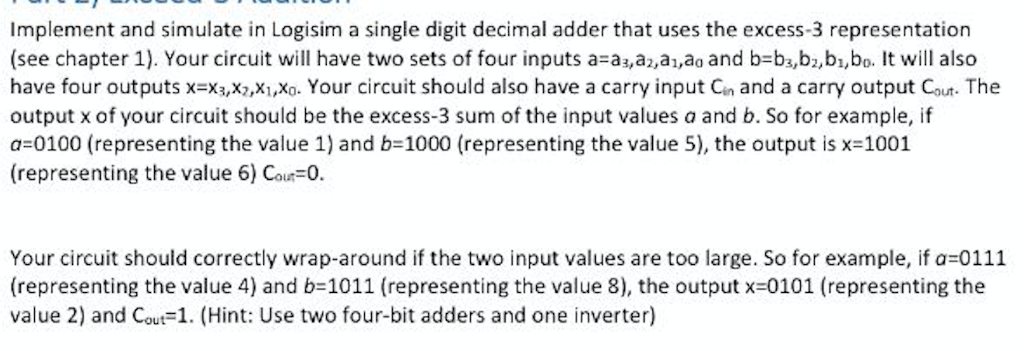 Solved Implement and simulate in Logistic a single digit | Chegg.com