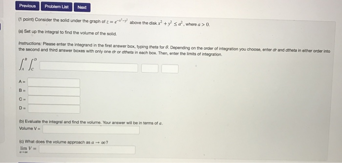 Solved Consider the solid under the graph of z = e^-x^3 - | Chegg.com