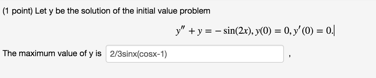 Solved Let y be the solution of the initial value problem y" | Chegg.com