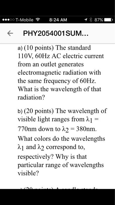 Solved The standard 110V, 60Hz AC electric current from an | Chegg.com