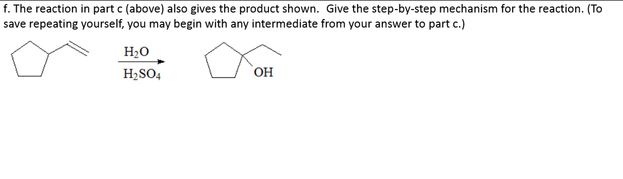 Solved The reaction in part c (above) also gives the product | Chegg.com