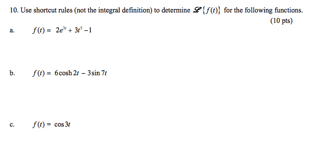 Solved Use shortcut rules (not the integral definition) to | Chegg.com