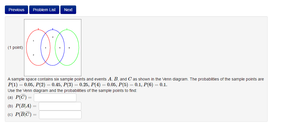 Solved A sample space contains six sample points and events | Chegg.com