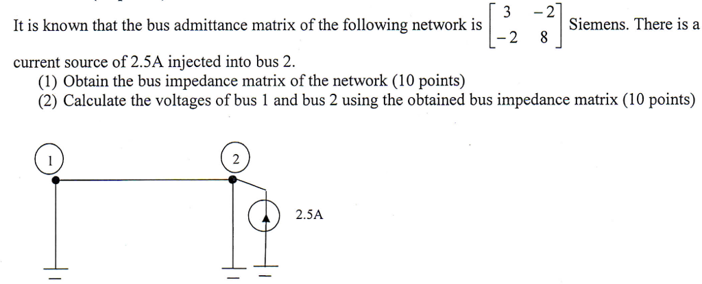 Solved 3 -2 It is known that the bus admittance matrix of | Chegg.com