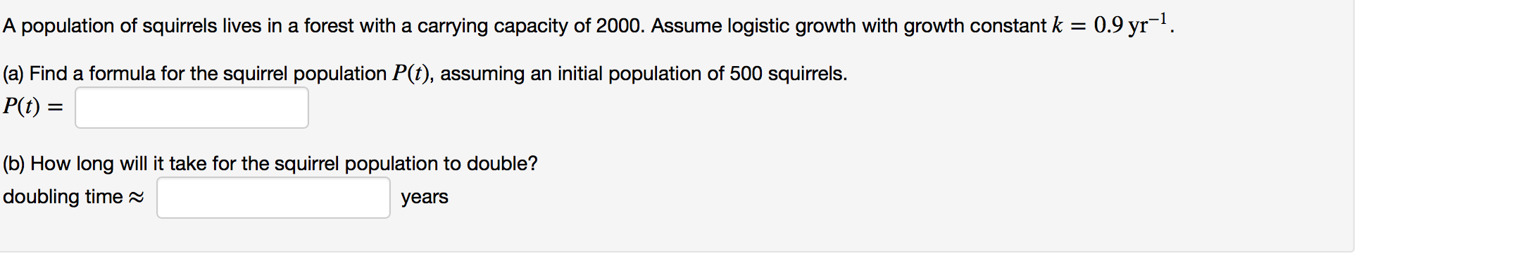 Solved A population of squirrels lives in a forest with a | Chegg.com
