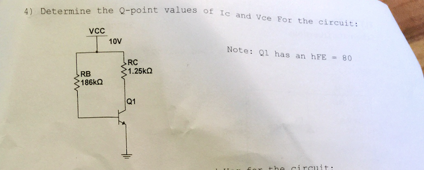 Solved Determine the Q-Point values of Ic and Vce for the | Chegg.com