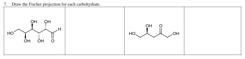Solved Draw the Fischer projection for each carbohydrate. | Chegg.com