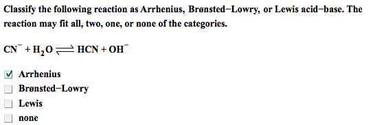 Classify the following reaction as Arrhenius, | Chegg.com