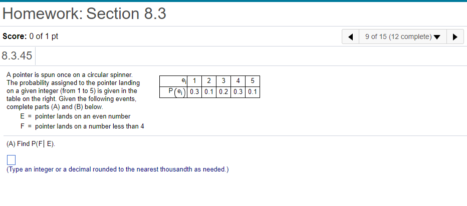 Solved Homework Section 8 3 Score 0 Of 1 Pt 8 3 45 9 Of 15