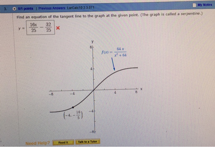Solved Find an equation of the tangent line to the graph at | Chegg.com