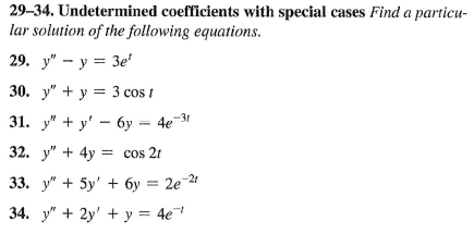 Solved 21?28. Undetermined coefficients with combined | Chegg.com