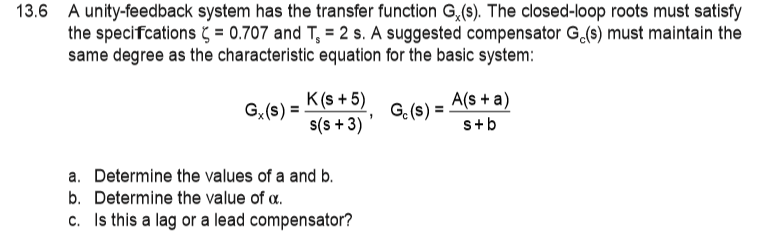 Solved A unity-feedback system has the transfer function | Chegg.com