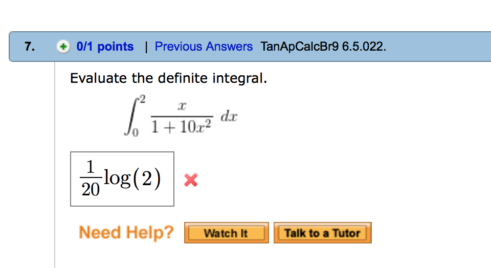 Solved Evaluate the definite integral. integral_0^2 x/1 + | Chegg.com