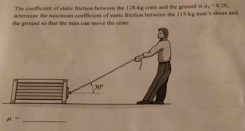 Solved The Coefficient Of Static Friction Between The 128 Kg 