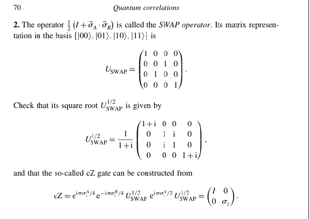 Solved 70 Quantum correlations 2. The operator (1+σ A B) 1s | Chegg.com