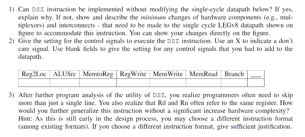 In this problem we will extend the single-cycle | Chegg.com