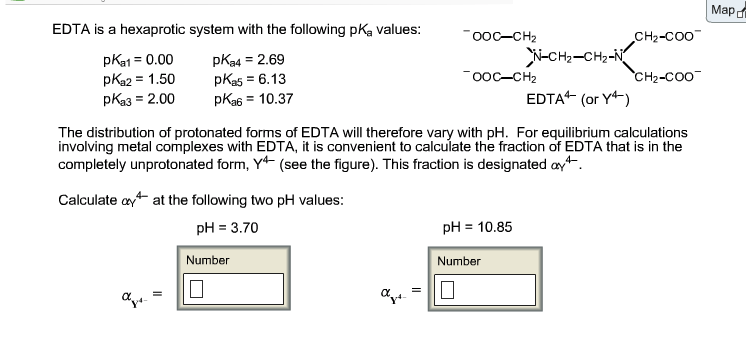 Solved Map EDTA is a hexaprotic system with the following | Chegg.com