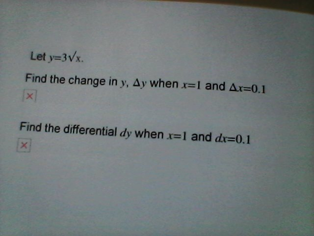Solved Let y=3 root x. Find the change in y, triangle y when | Chegg.com