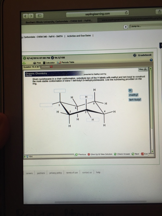 Solved Given cyclohexane in a chair conformation substitute | Chegg.com