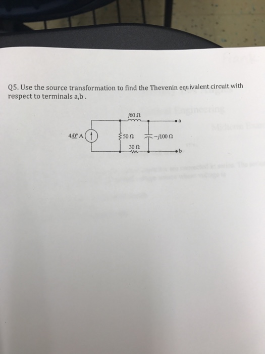 Solved Use the source transformation to find the Thevenin | Chegg.com