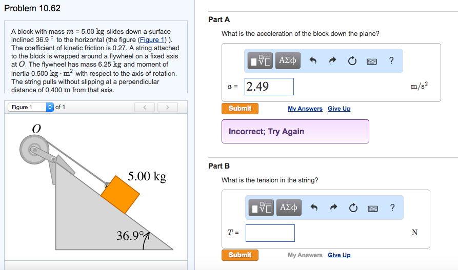 Solved A block with mass m = 5.00 kg slides down a surface | Chegg.com